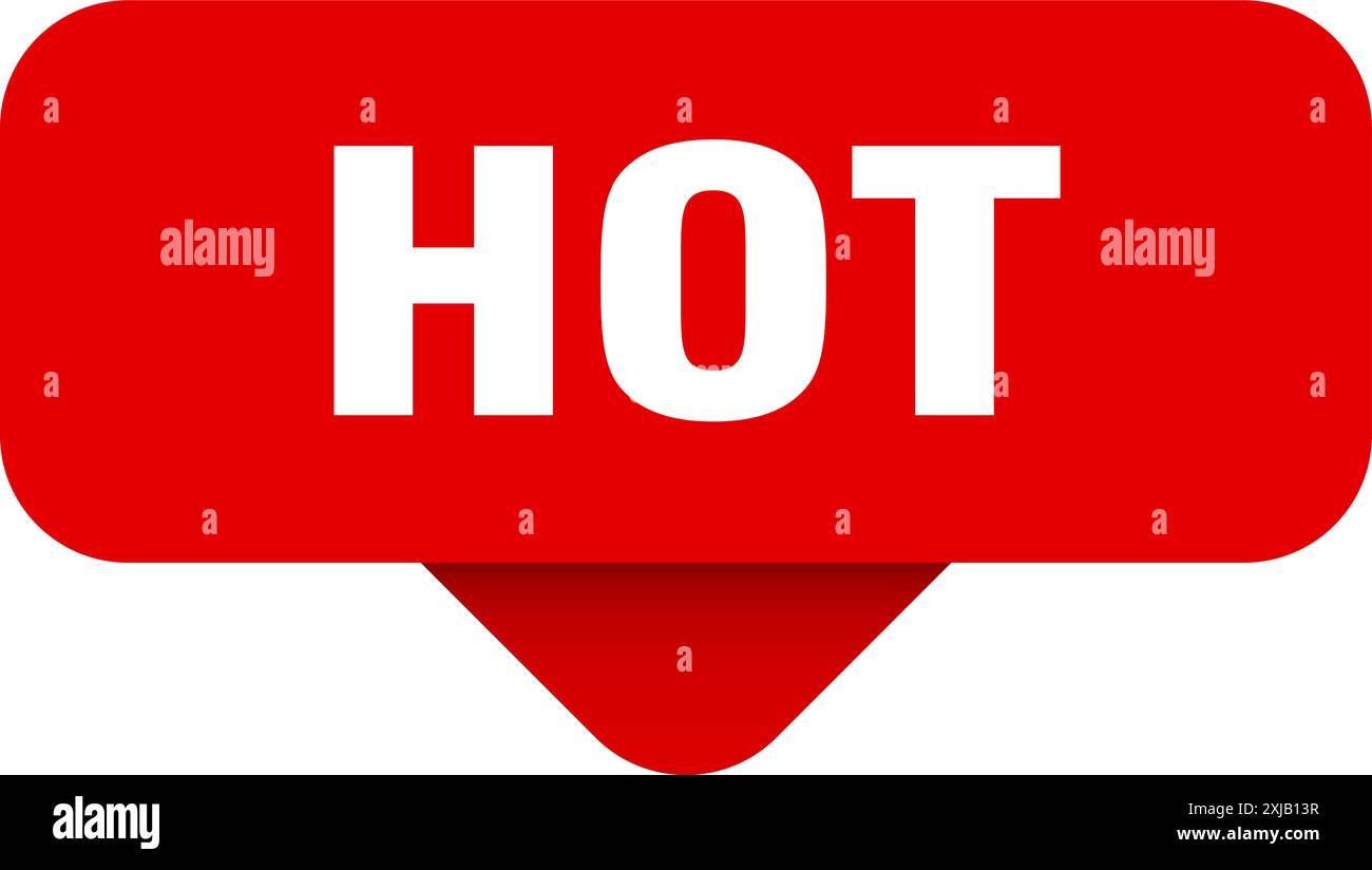 hot sticker. hot sign on transparent background. rectangular button ...