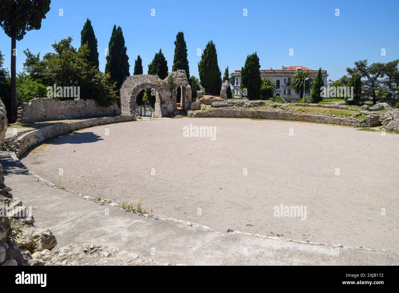 Cimiez Arenas, ancient Roman amphitheatre ruins in Nice, South of ...