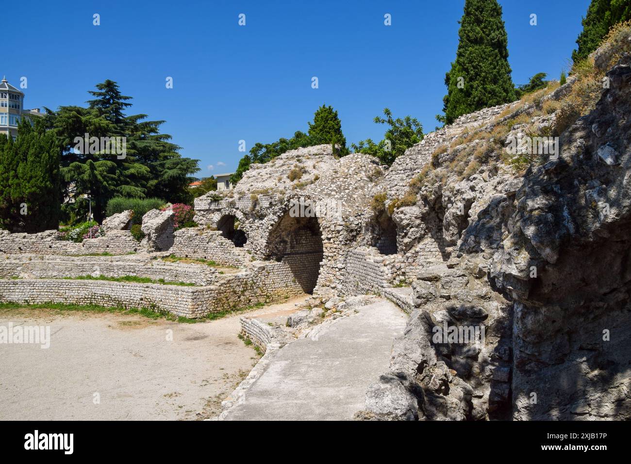 Cimiez Arenas, ancient Roman amphitheatre ruins in Nice, South of ...