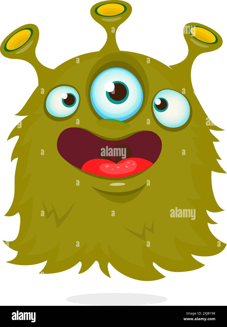 Cute cartoon alien with three eyes Stock Vector Image & Art - Alamy