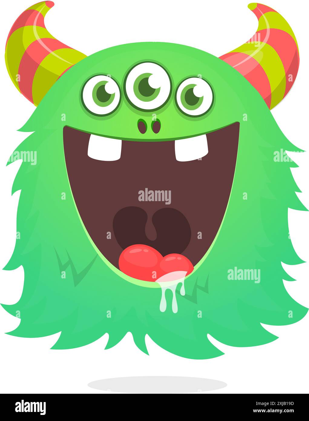 Cute cartoon alien with three eyes Stock Vector Image & Art - Alamy