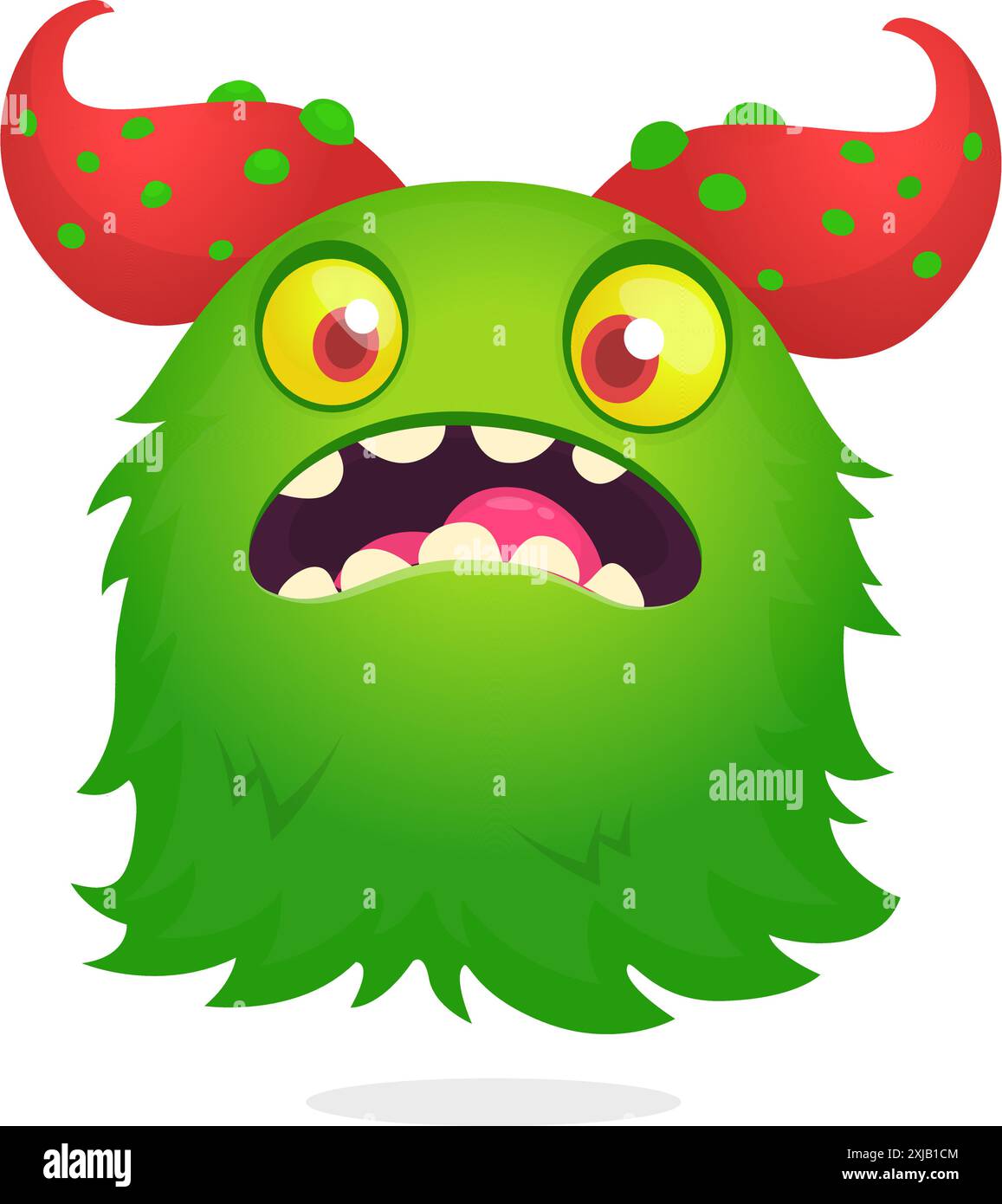 Angry cartoon flying monster with funny face. Halloween vector ...