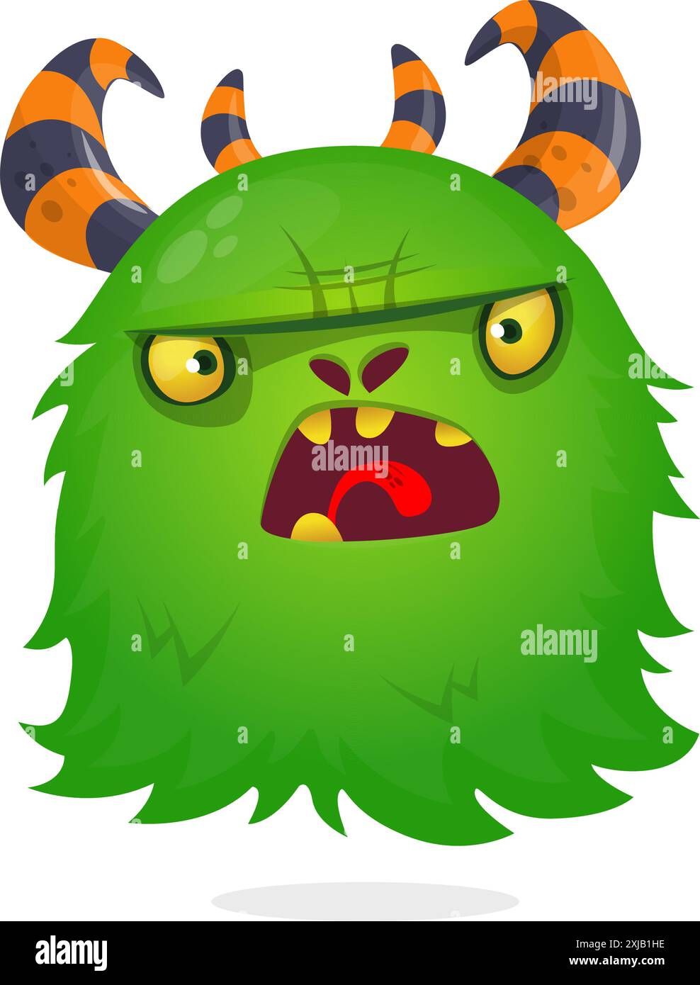 Angry cartoon flying monster with funny face. Halloween vector ...