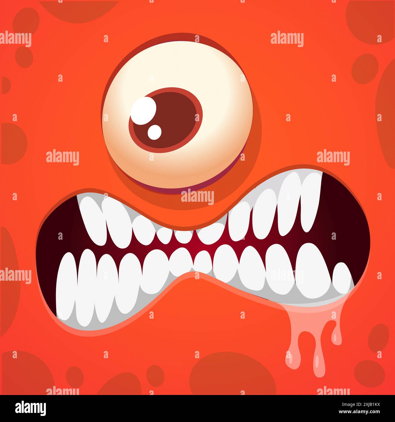 Cartoon monster face. Vector Halloween monster illustration Stock ...