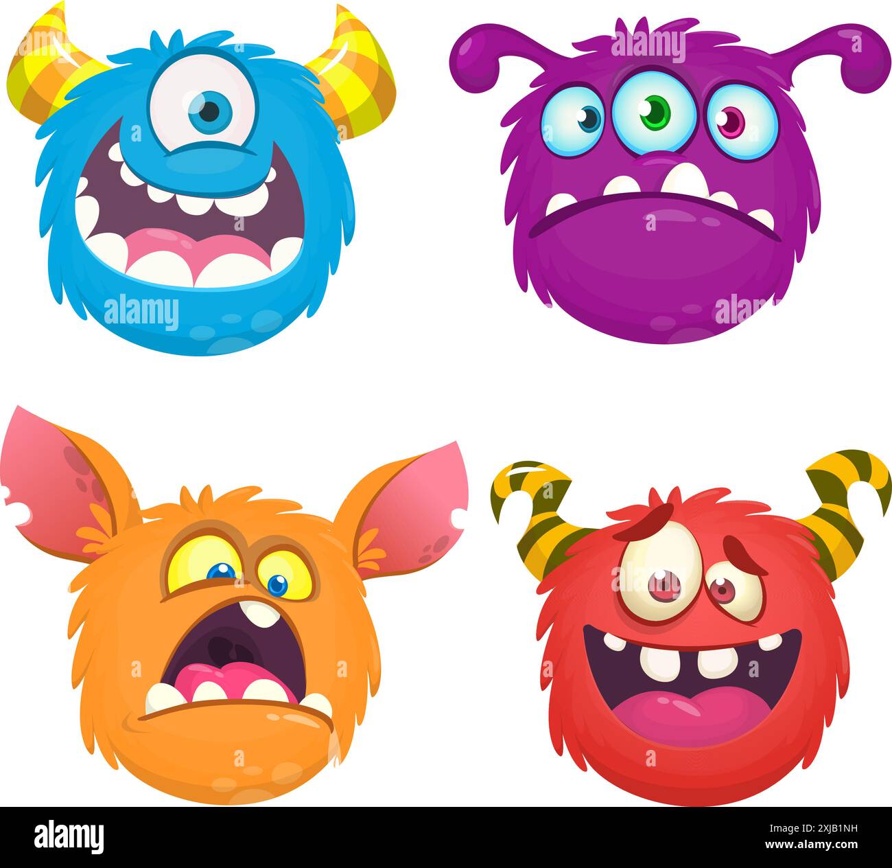 Cute cartoon Monsters isolated. Set of cartoon monsters illustration ...