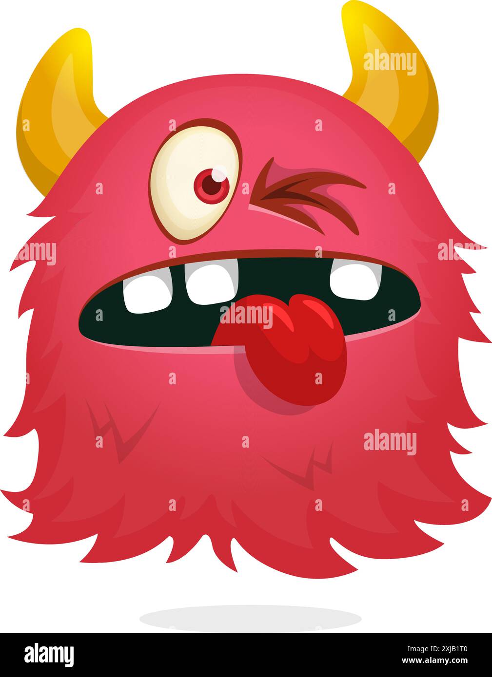 Funny cartoon monster showing long tongue. Halloween vector ...