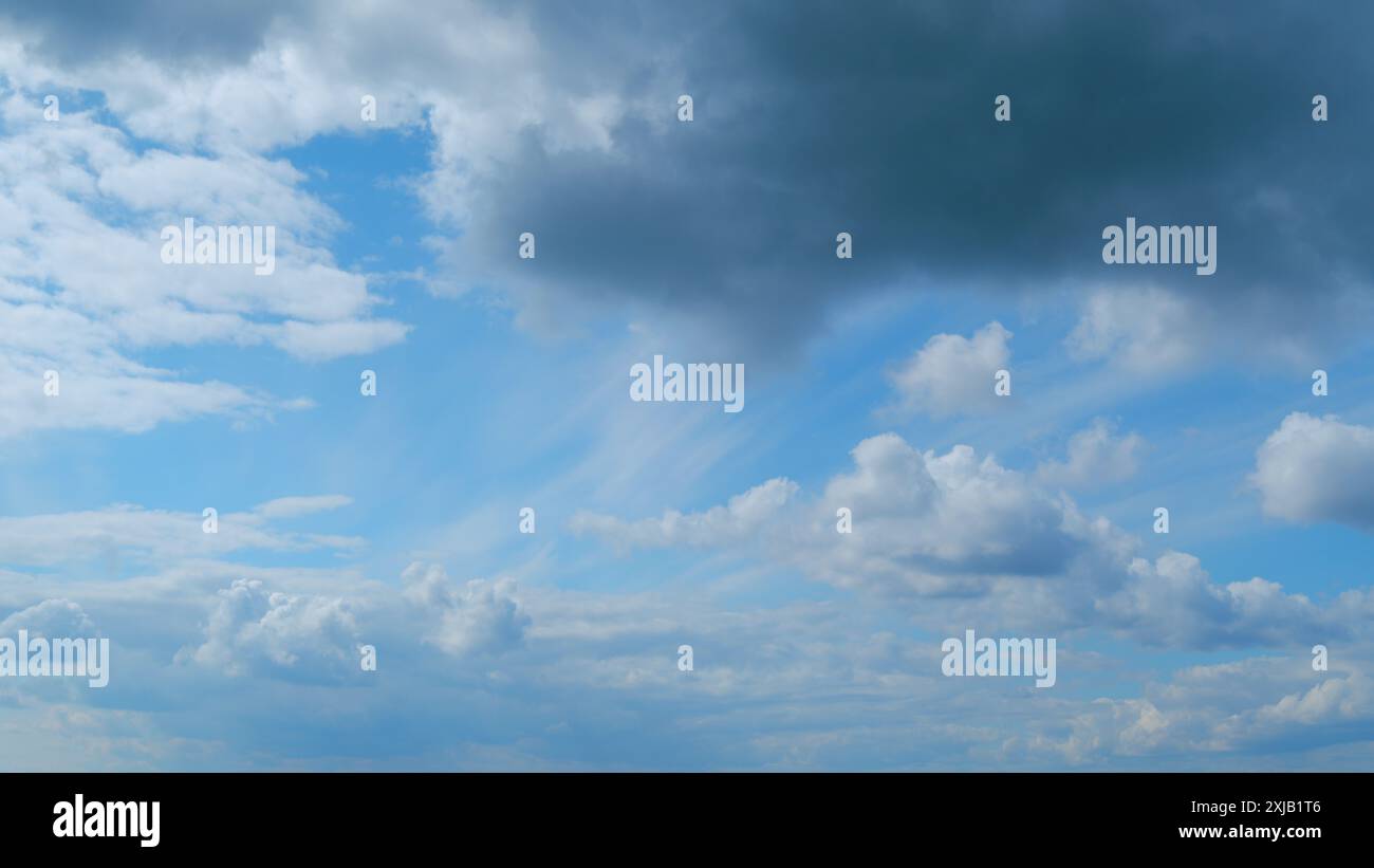 Time lapse. Formation cloud sky scape. Various layers of clouds move in ...