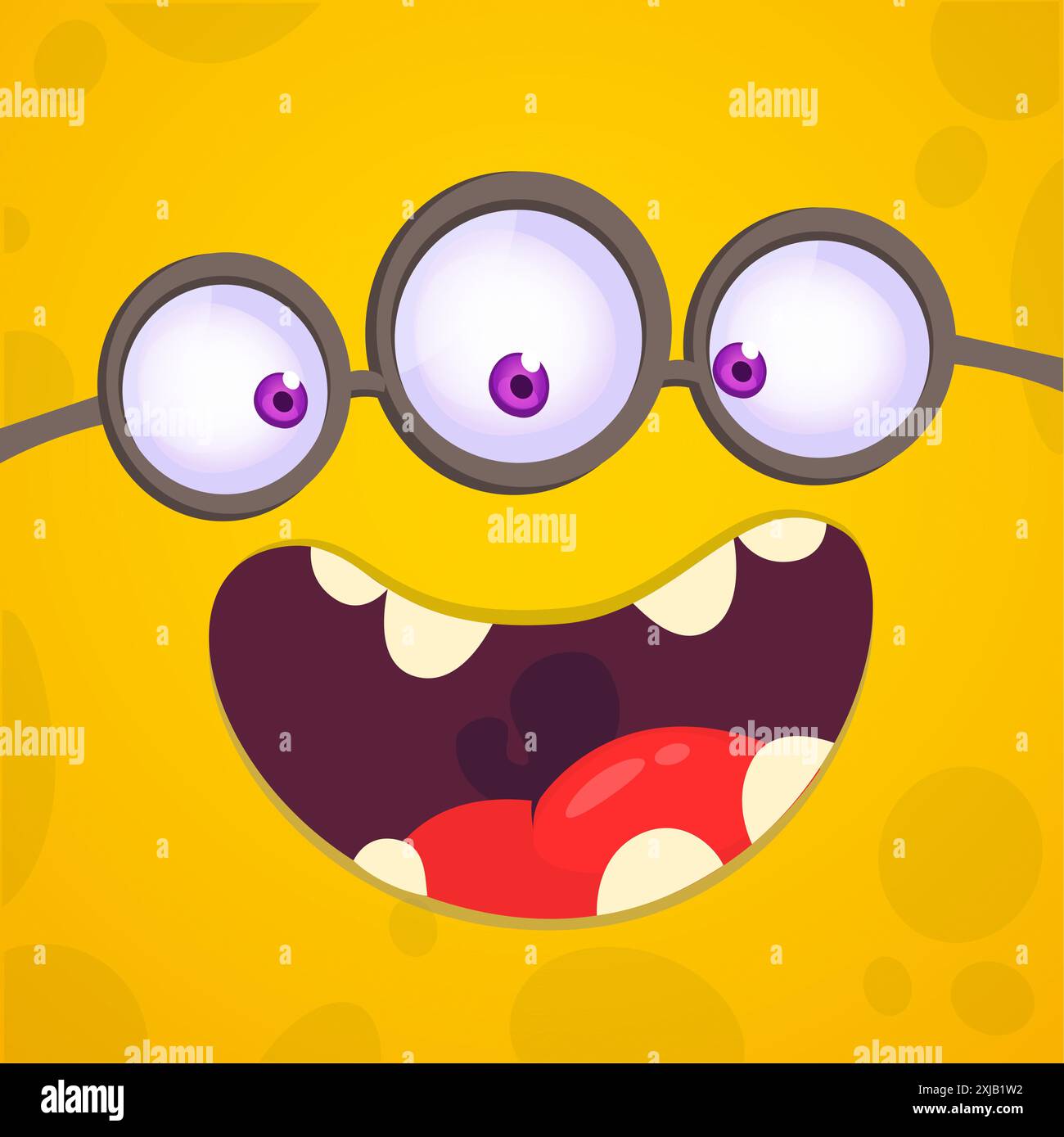 Cartoon monster face. Vector Halloween monster illustration Stock ...