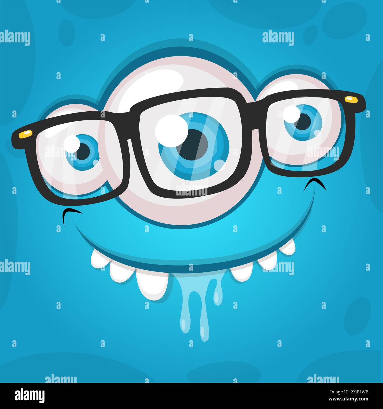 Cartoon monster face. Vector Halloween monster illustration Stock ...