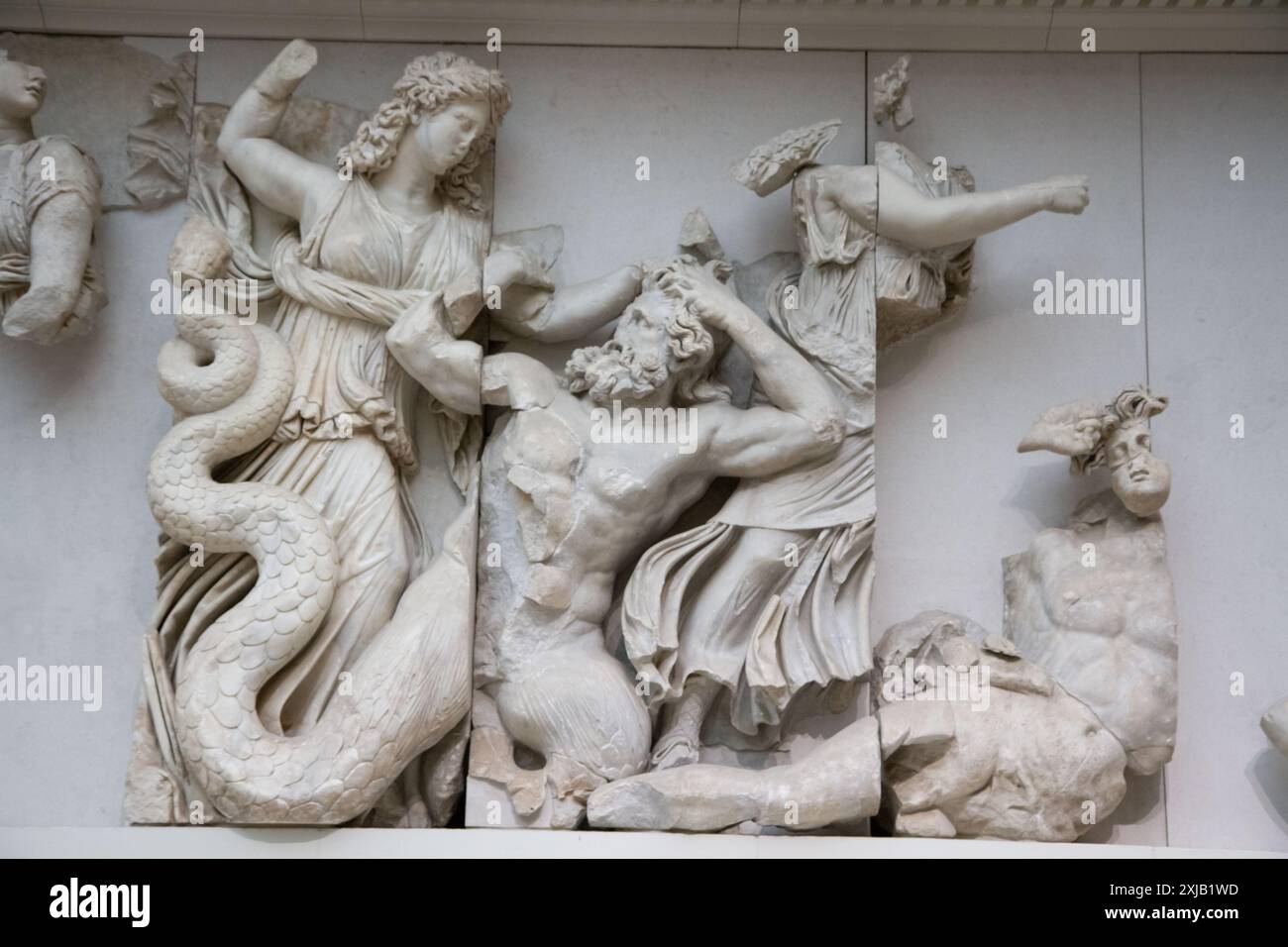 High relief showing the battle between the Giants and the Olympian gods ...