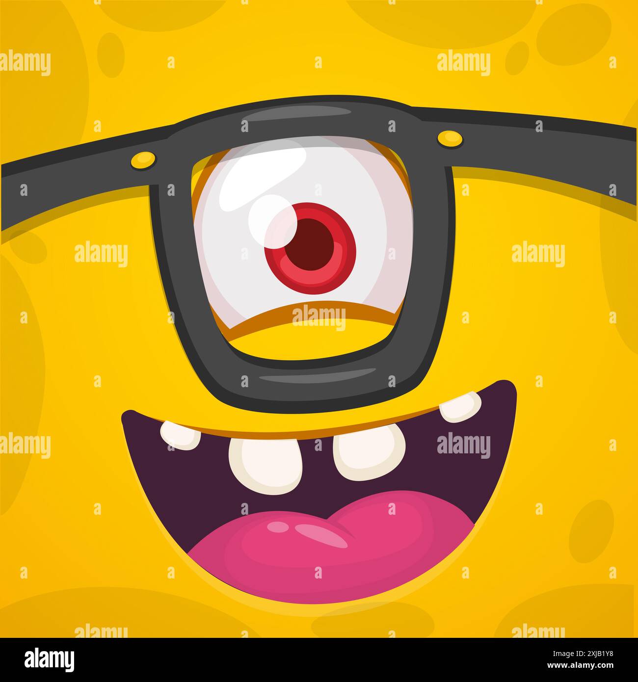 Cartoon monster face. Vector Halloween monster illustration Stock ...