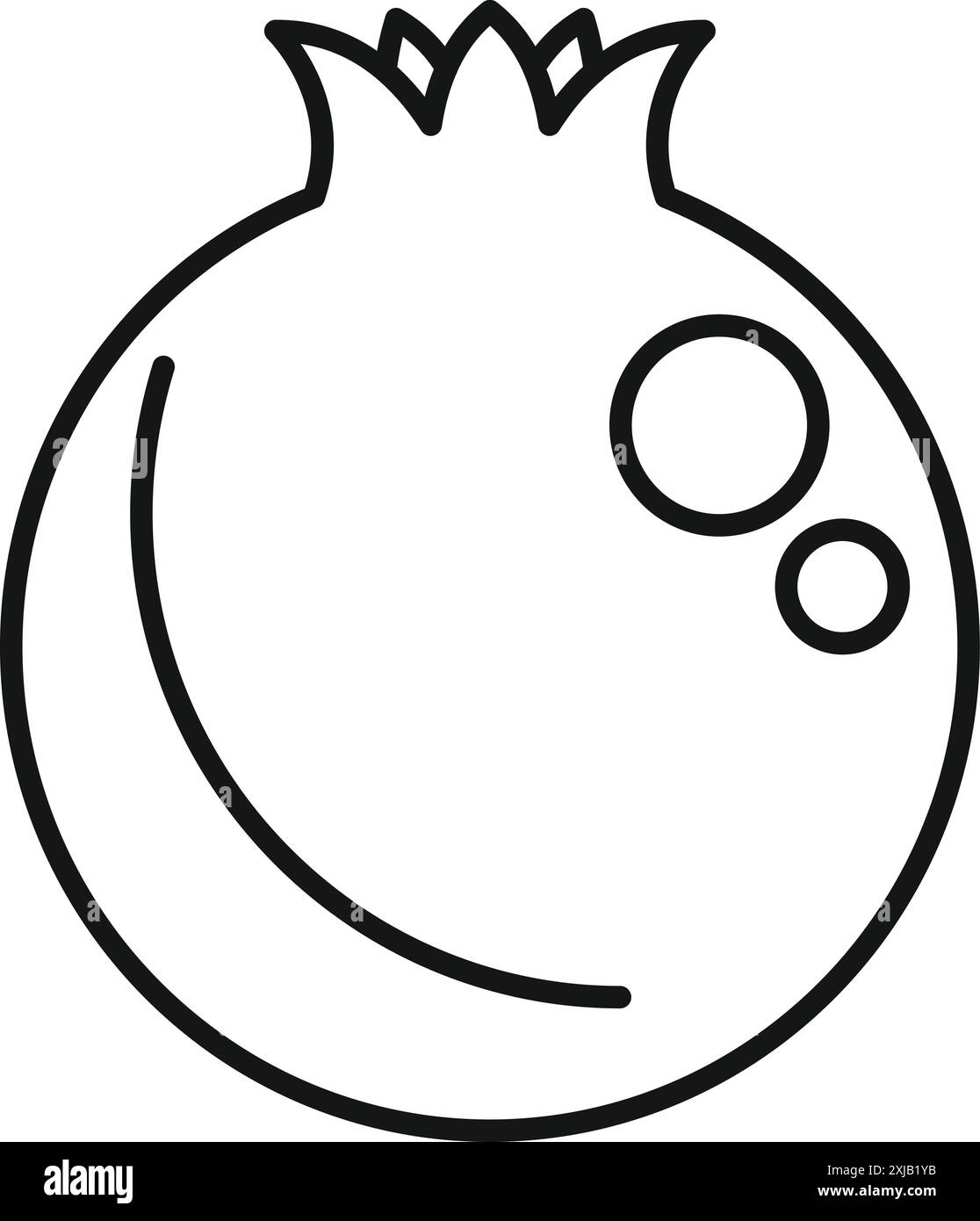 This simple black and white line drawing represents a whole garnet ...