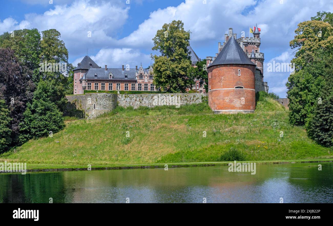 Kasteel van Gaasbeek tower, originally 13th century medieval fortified ...