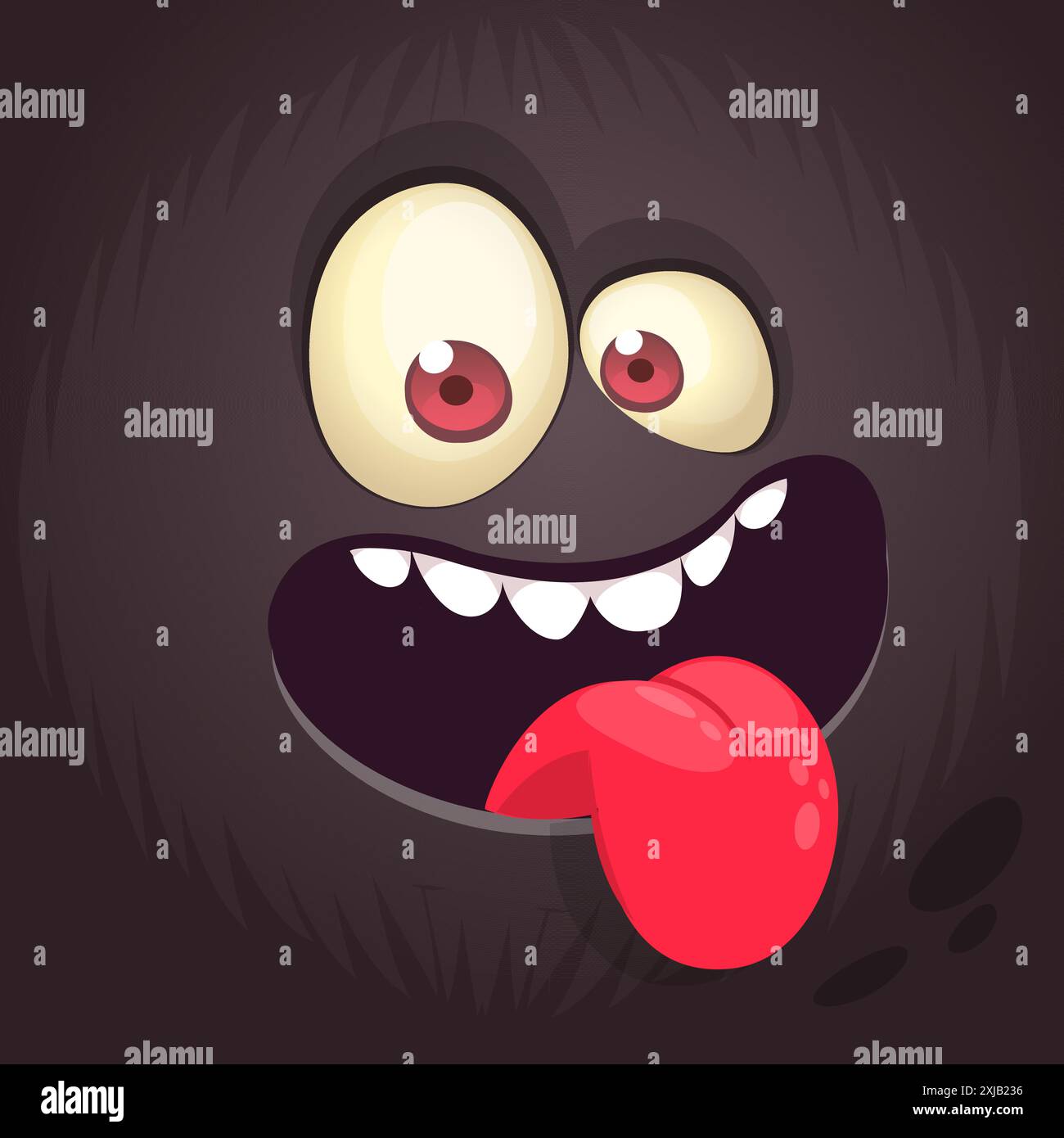 Cartoon monster face. Vector Halloween monster illustration Stock ...
