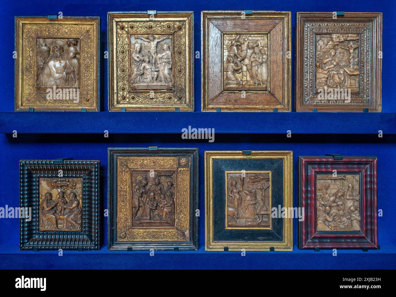 Flemish high relief artworks in the alabaster cabinet at Kasteel van ...