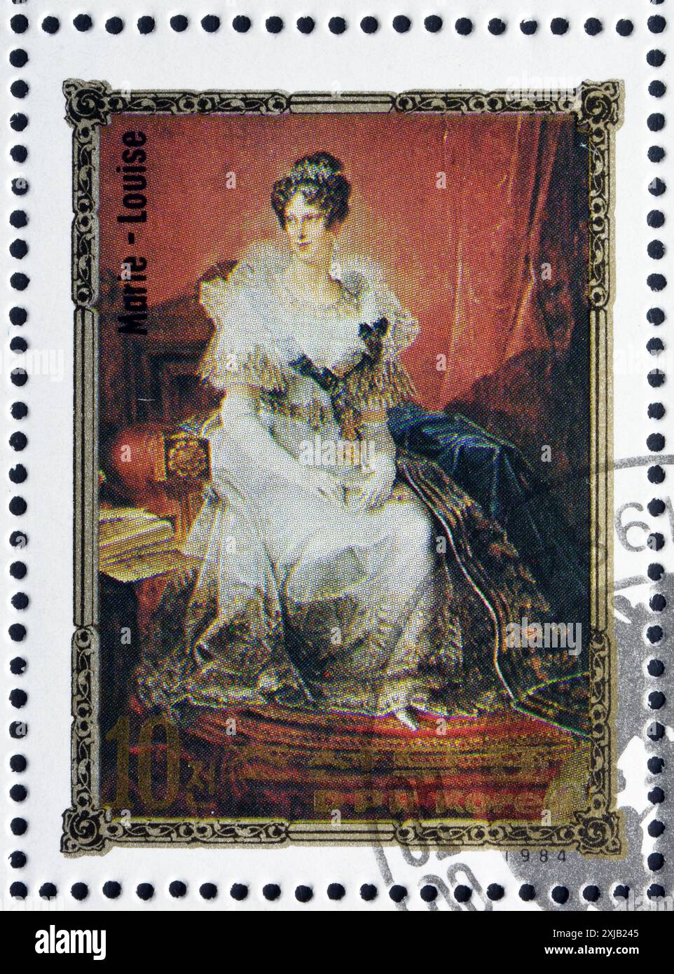 Cancelled postage stamp printed by North Korea, that shows Portraits of ...