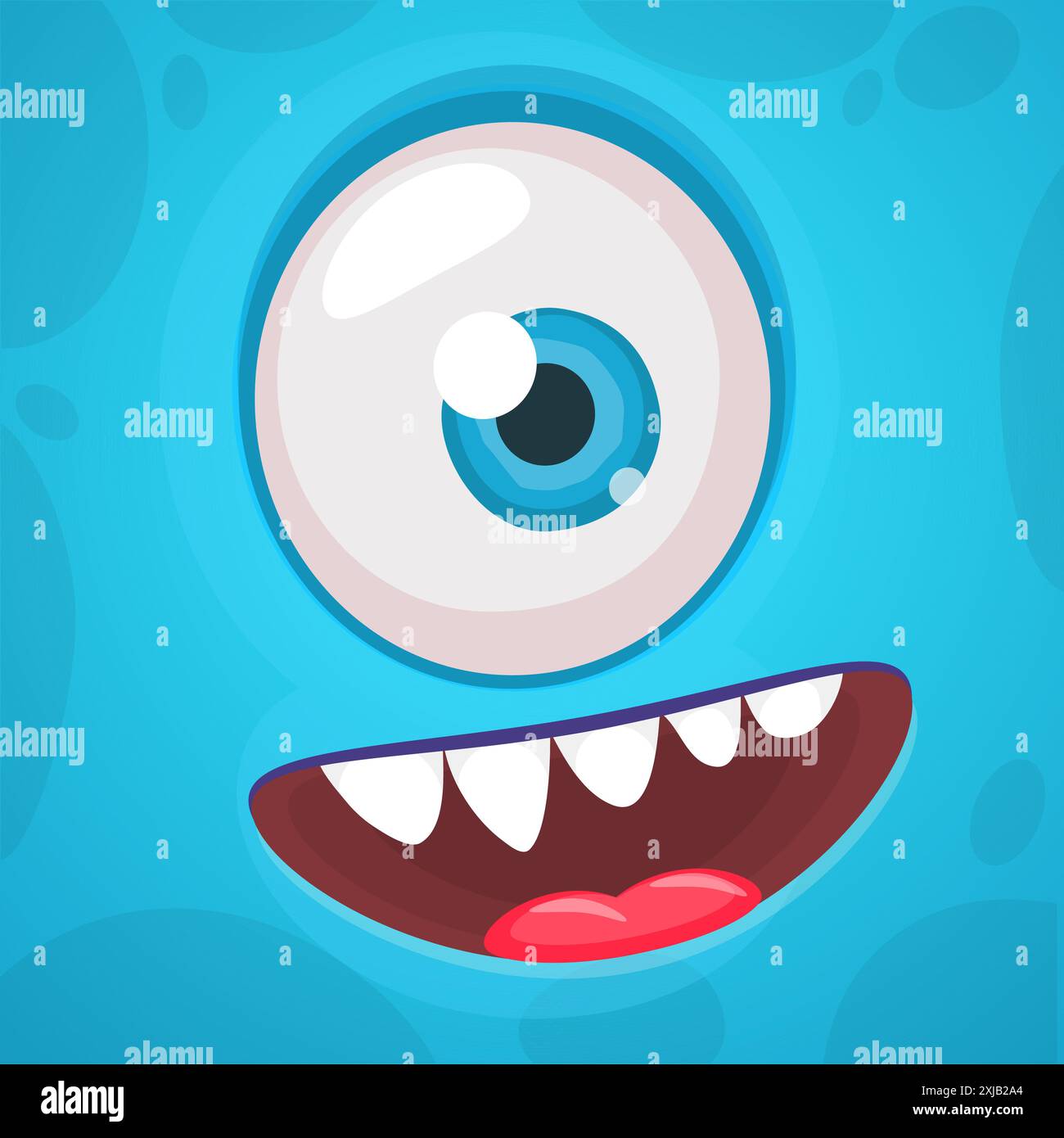 Cartoon monster face. Vector Halloween monster illustration Stock ...