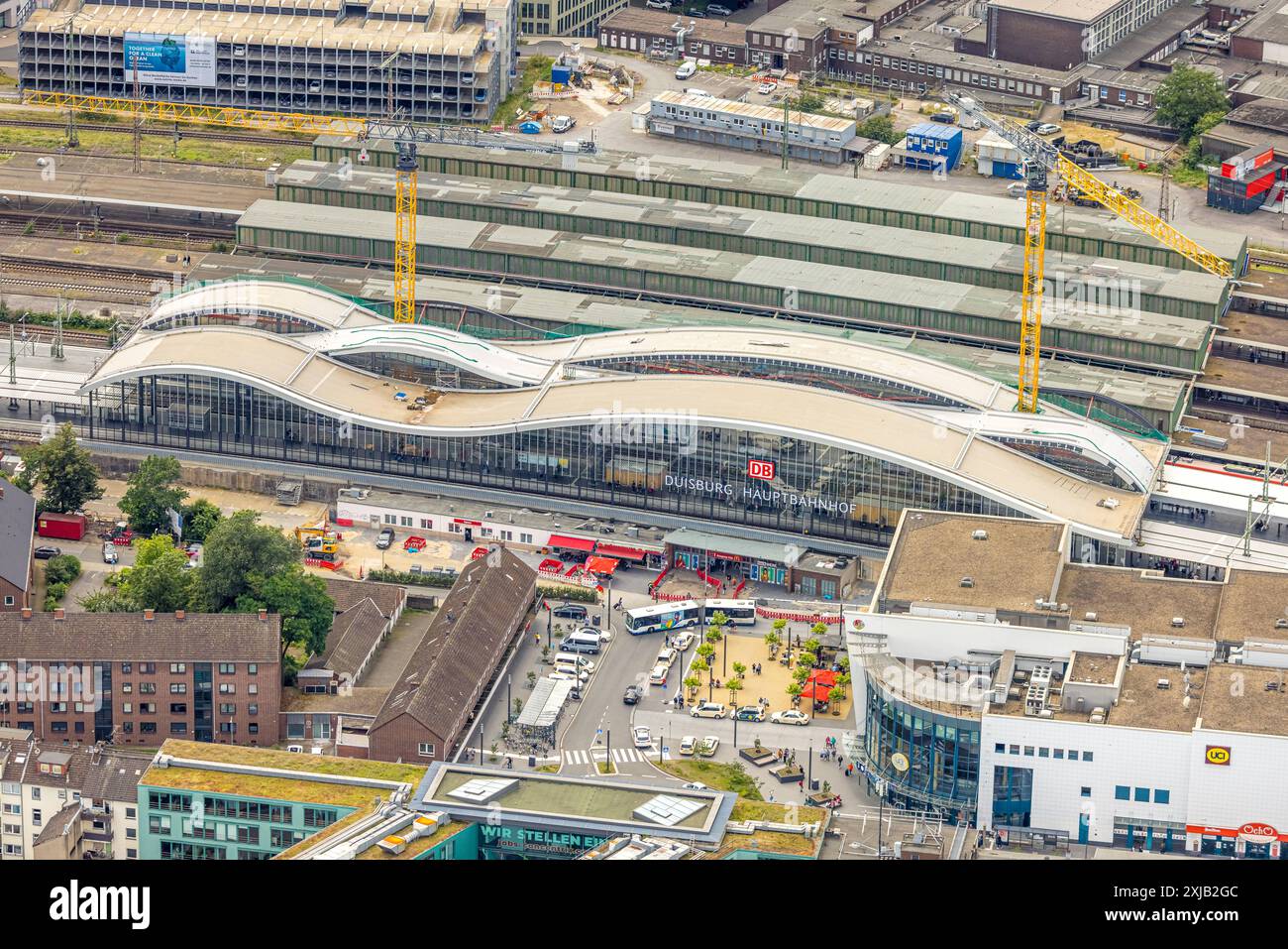 Luftbild, Hauptbahnhof Hbf Deutsche Bahn AG, Großbaustelle Hauptbahnhof ...