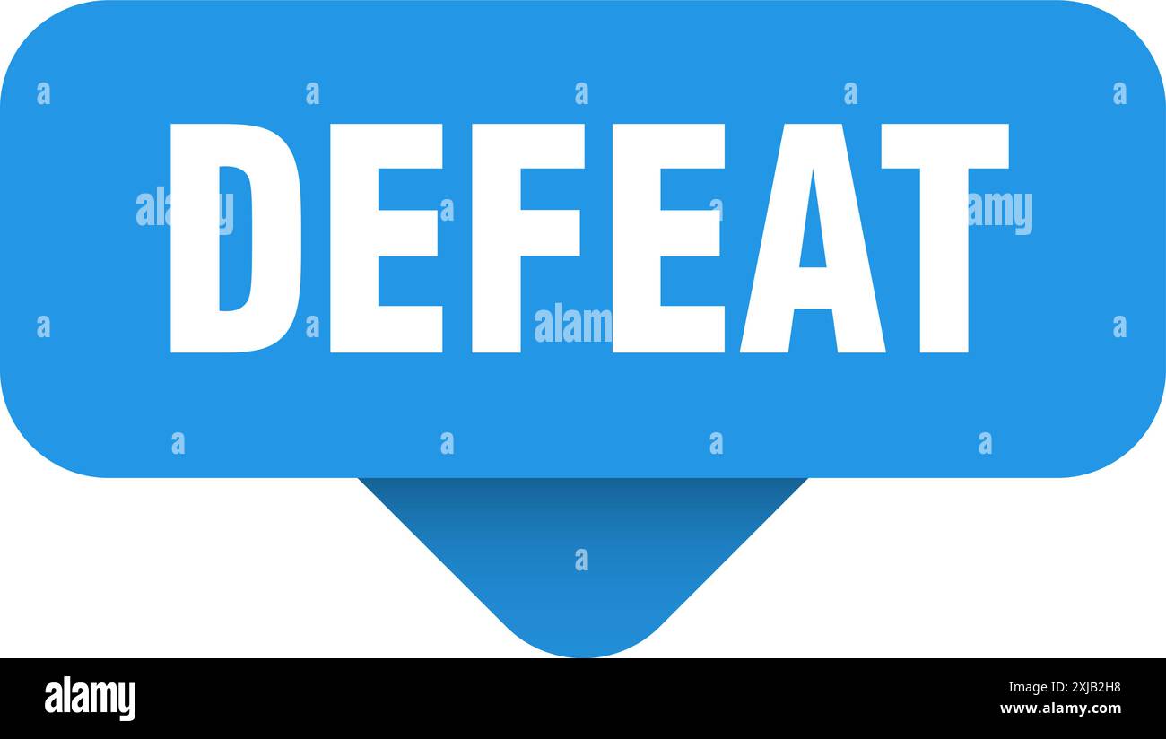 defeat sticker. defeat sign on transparent background. rectangular ...