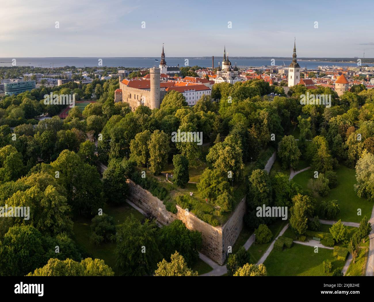 Aerial drone photo of the Tallinn old town in Estonia Stock Photo - Alamy