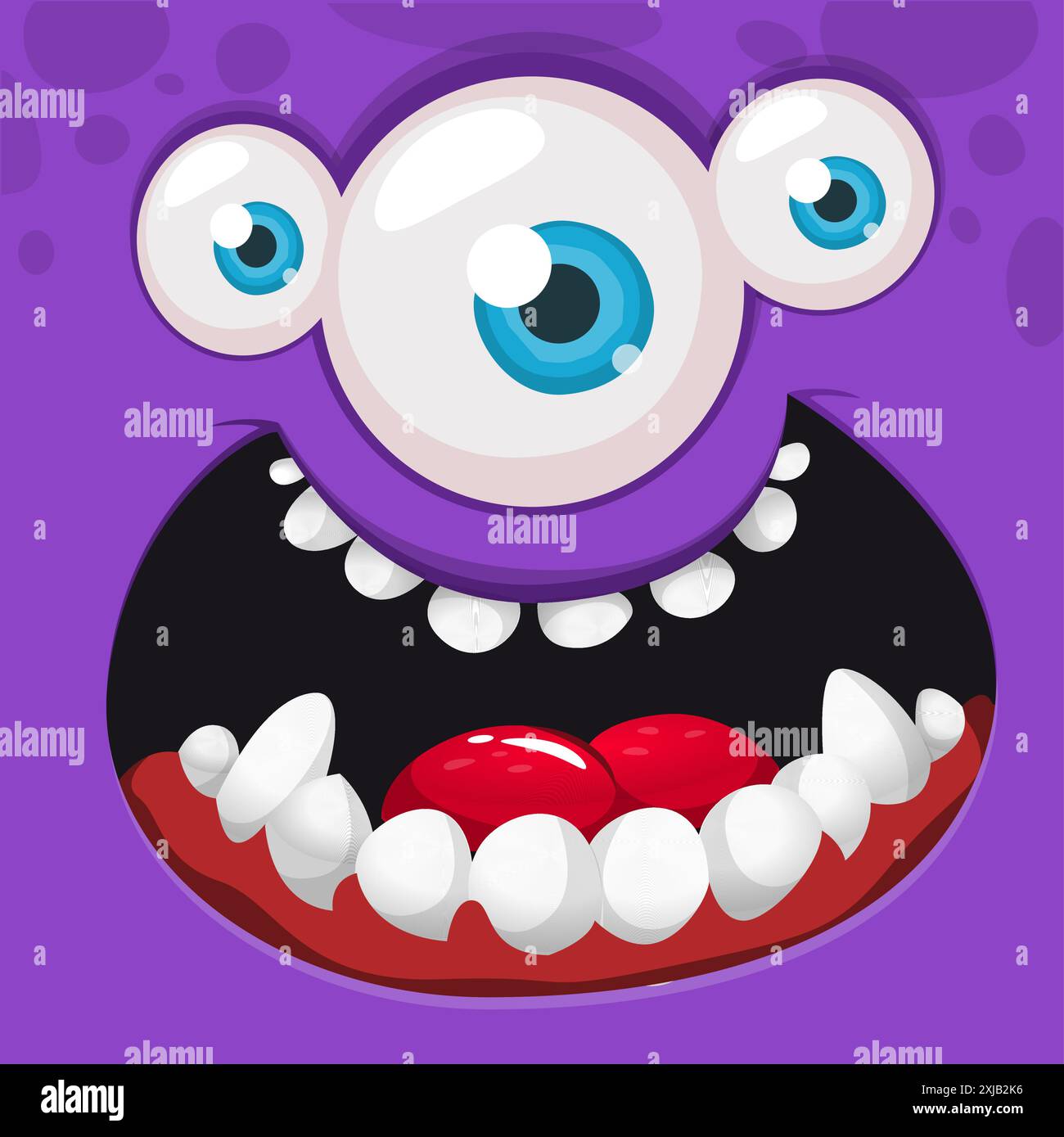 Cartoon monster face. Vector Halloween monster illustration Stock ...