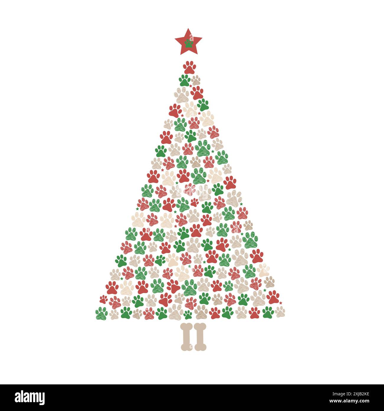 Pine tree made of paw prints Stock Vector Image & Art - Alamy