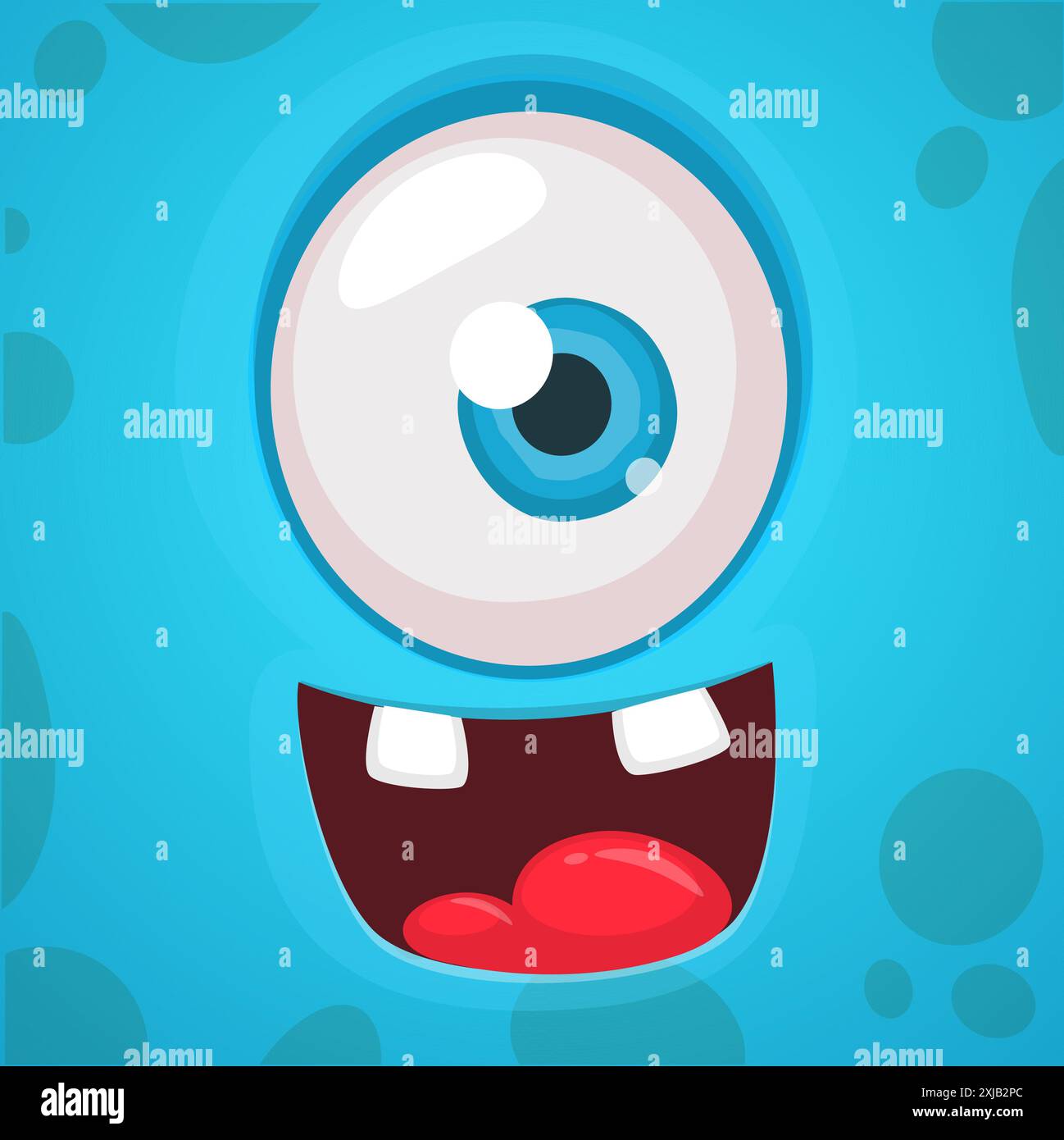 Cartoon monster face. Vector Halloween monster illustration Stock ...