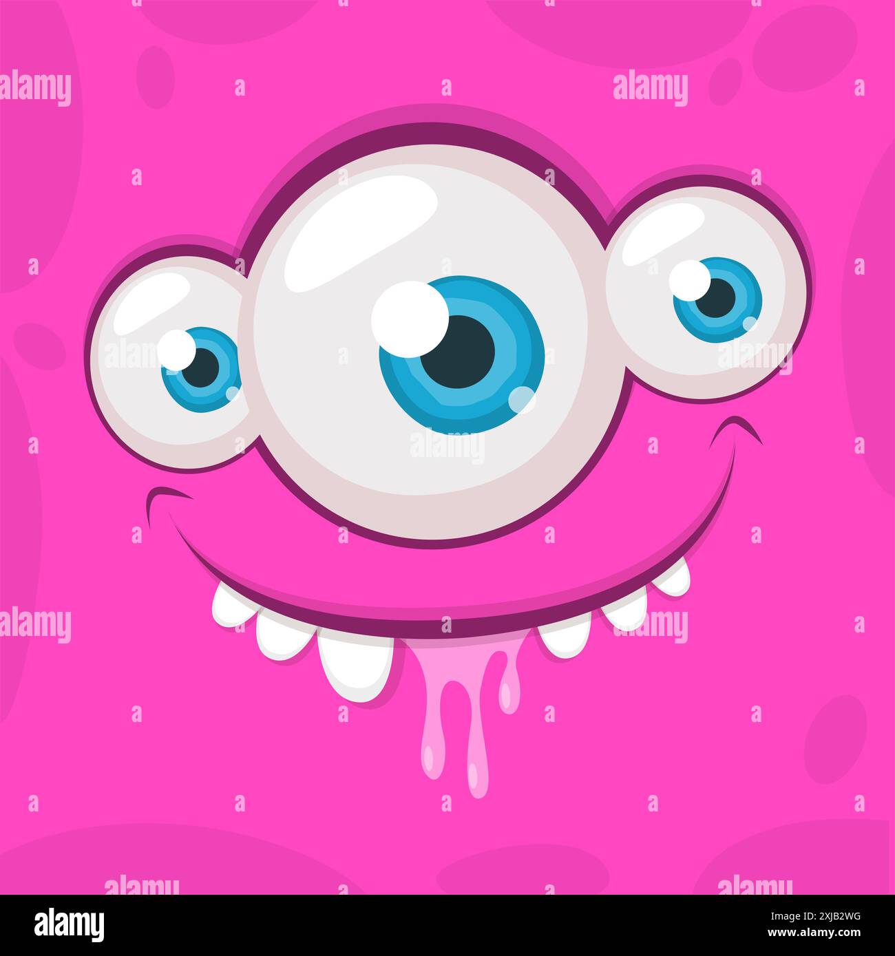 Cartoon monster face. Vector Halloween monster illustration Stock ...