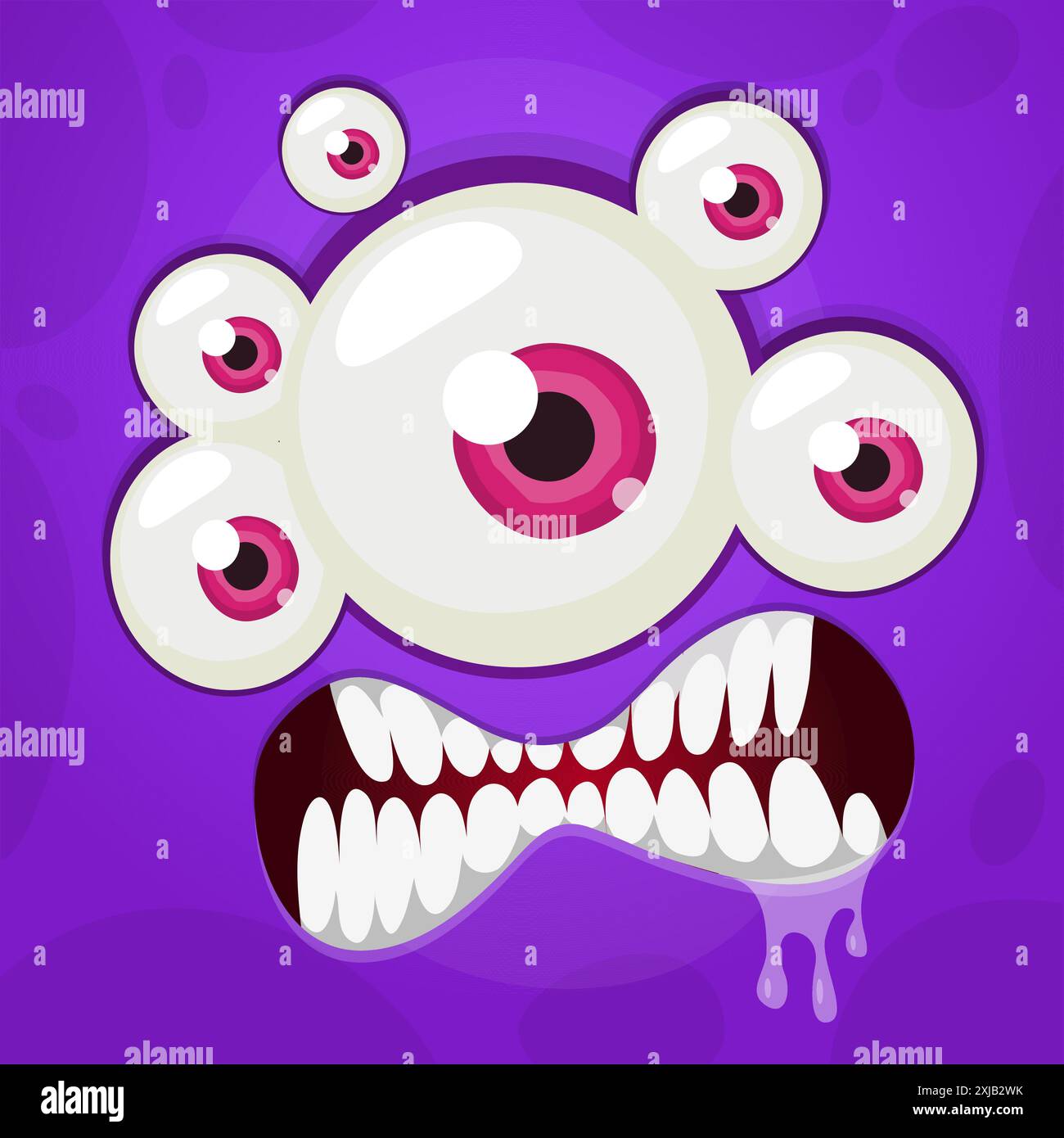 Cartoon monster face. Vector Halloween monster illustration Stock ...