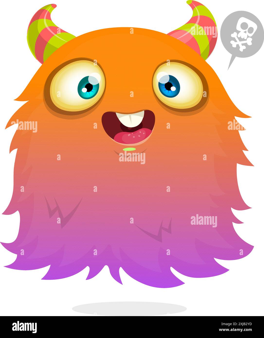 Funny cartoon flying monster. Halloween vector illustration. Great for ...