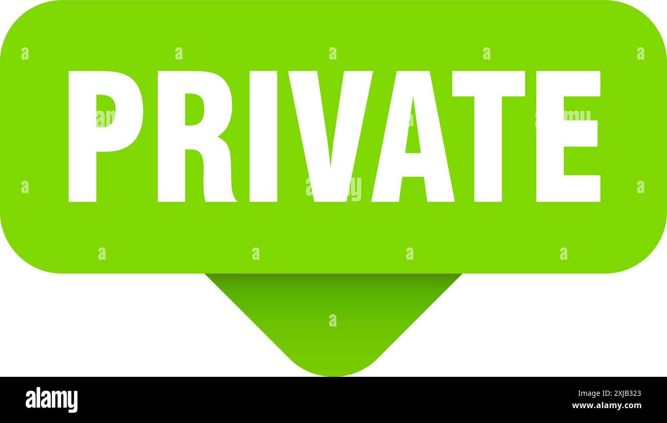 private sticker. private sign on transparent background. rectangular ...