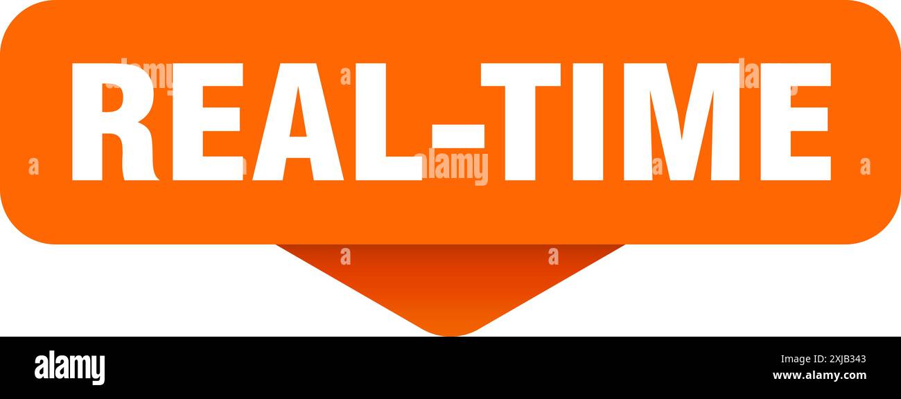 real-time sticker. real-time sign on transparent background ...