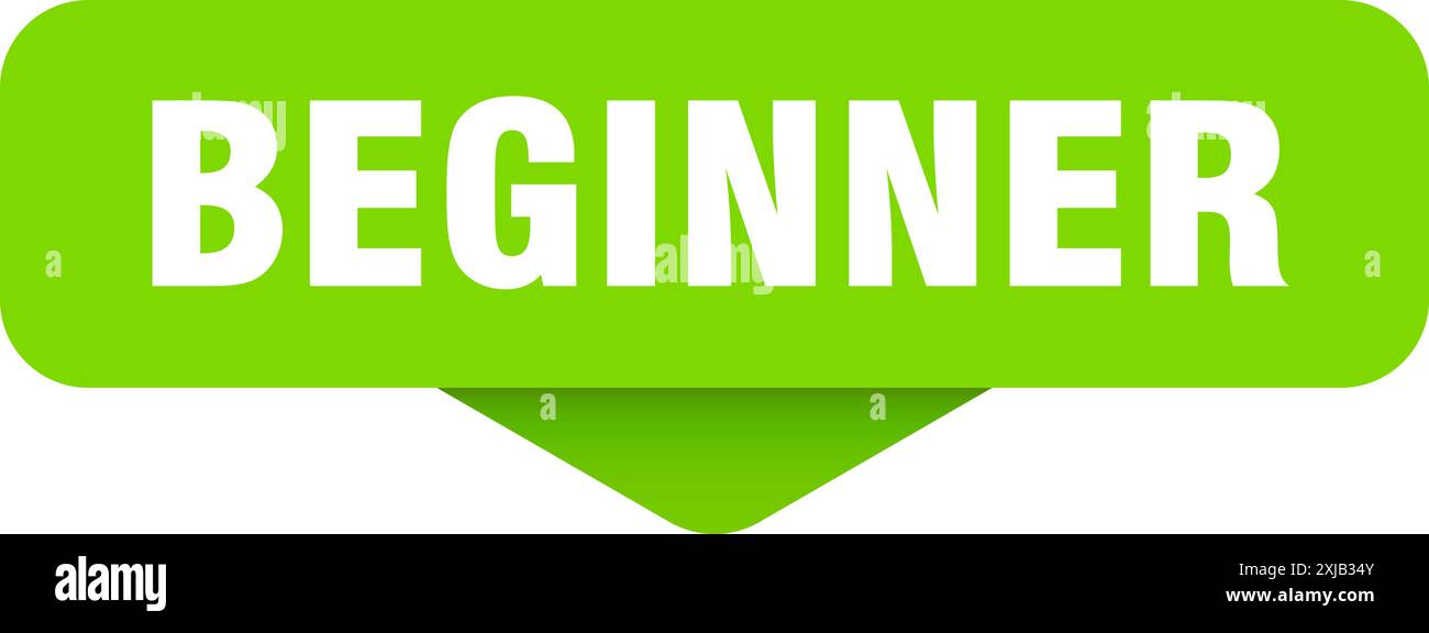 beginner sticker. beginner sign on transparent background. rectangular ...