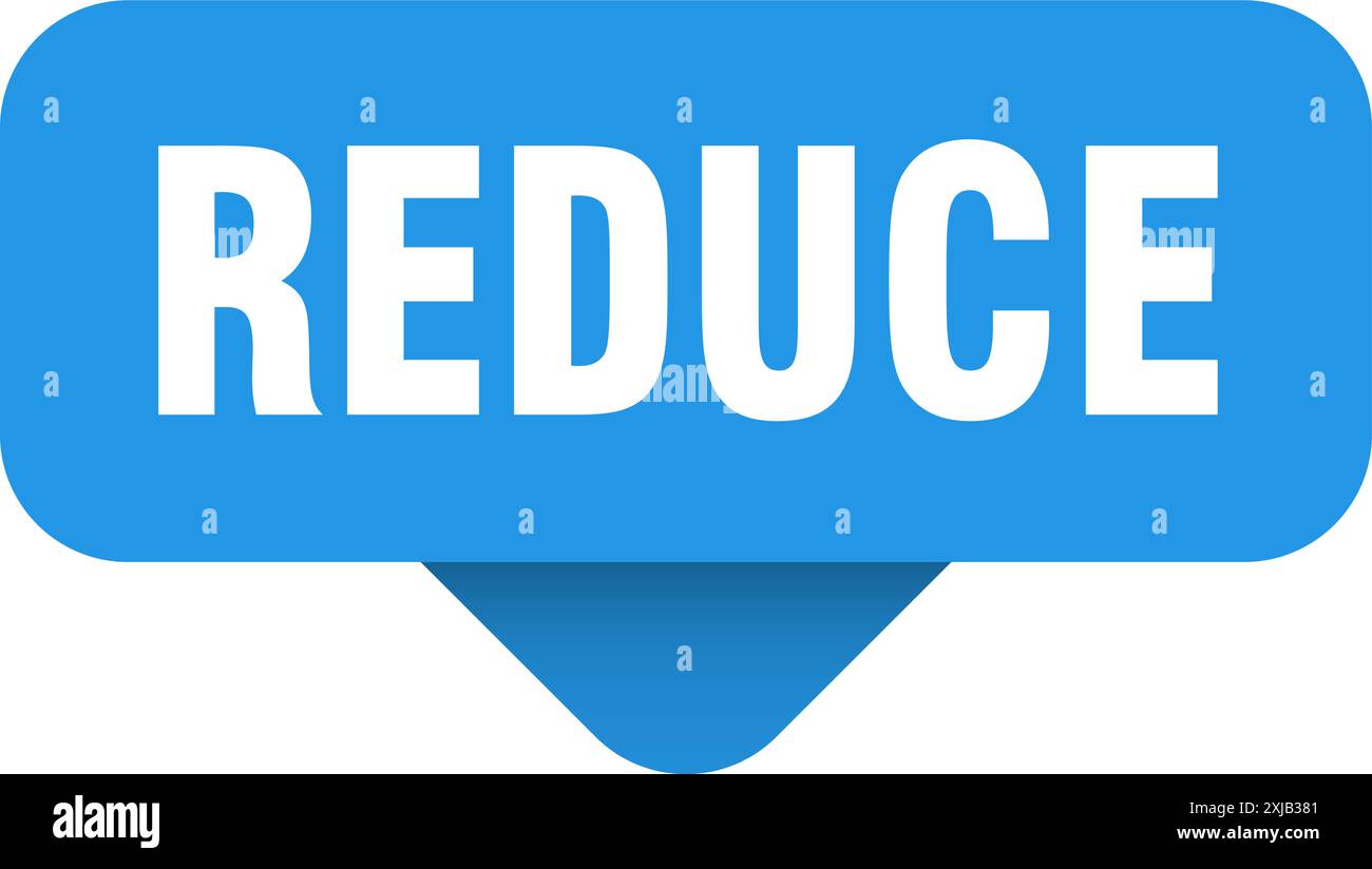 reduce sticker. reduce sign on transparent background. rectangular ...