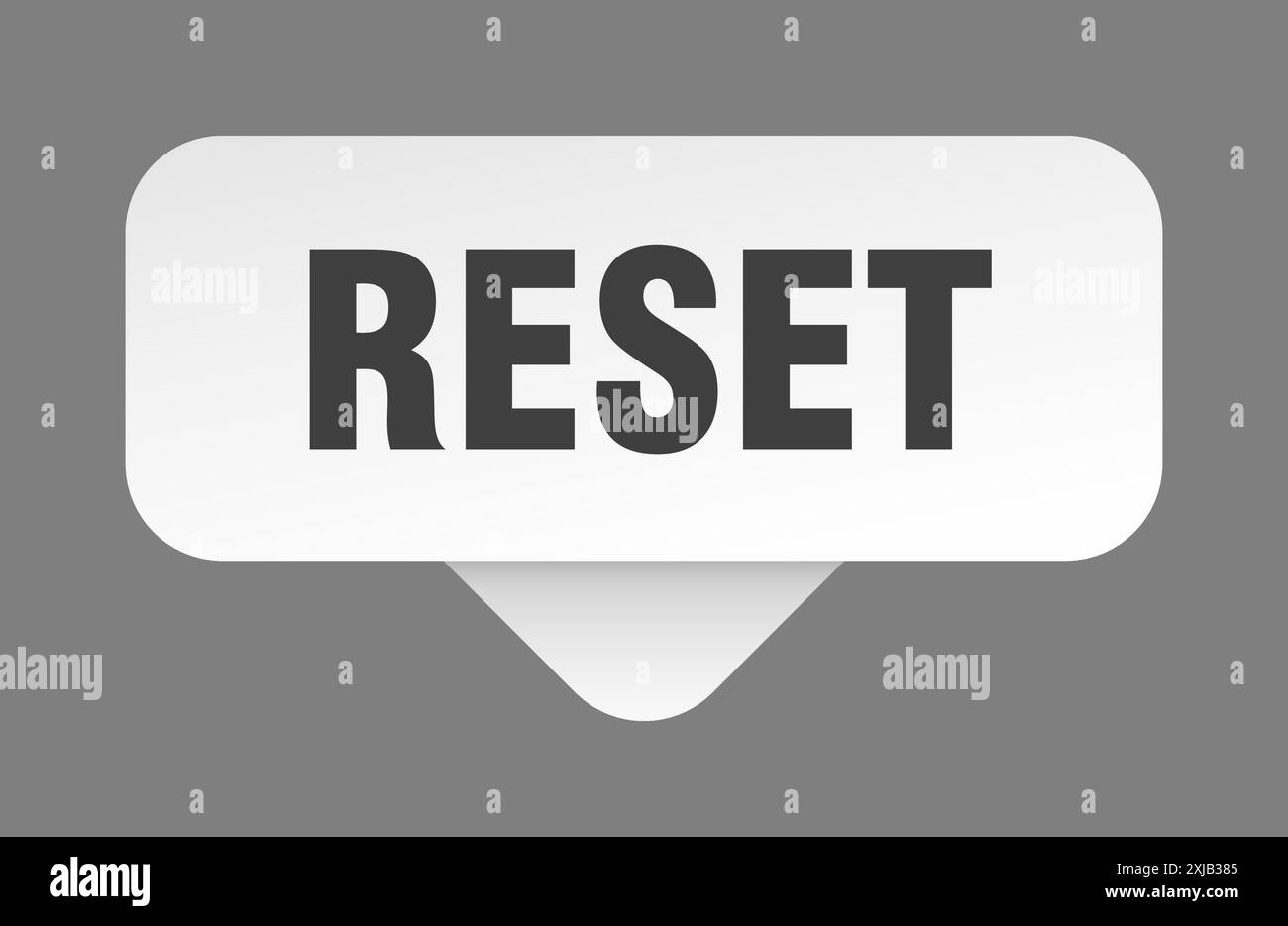 reset sticker. reset sign isolated on gray background. rectangular ...