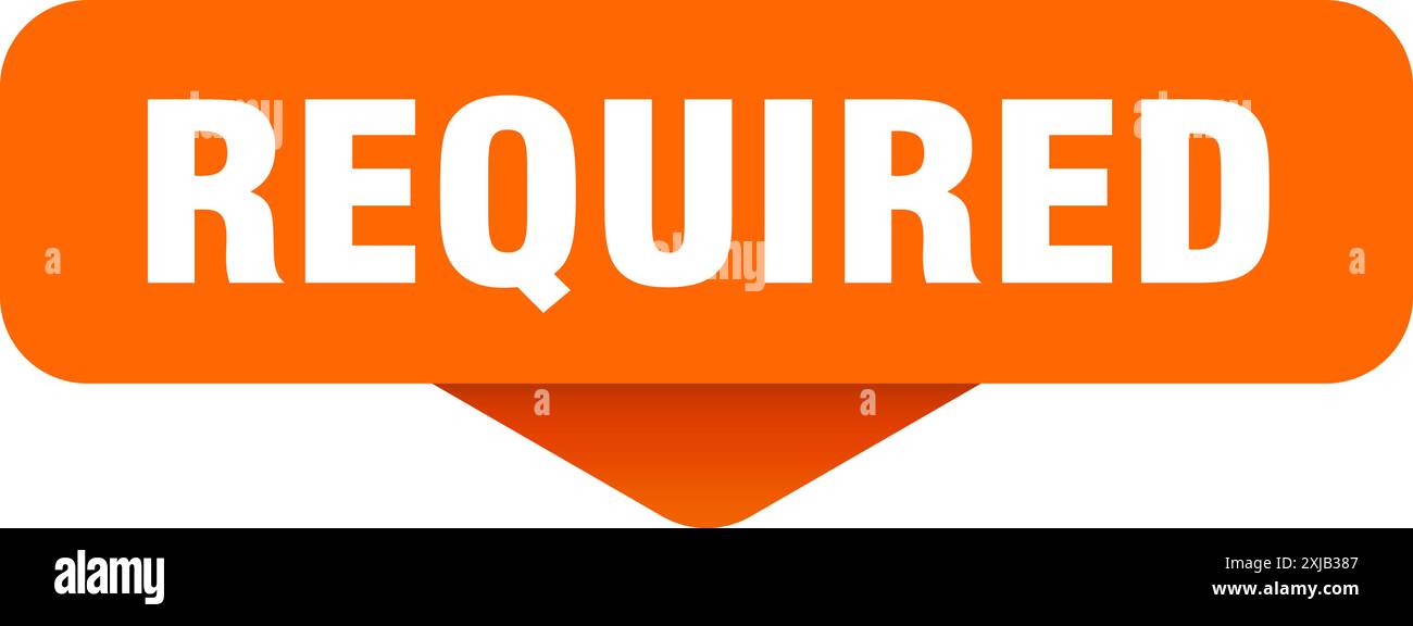 required sticker. required sign on transparent background. rectangular ...