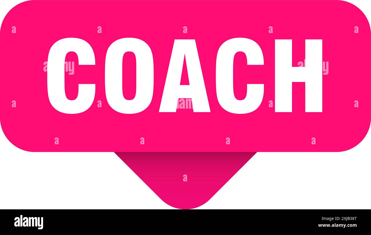coach sticker. coach sign on transparent background. rectangular button ...