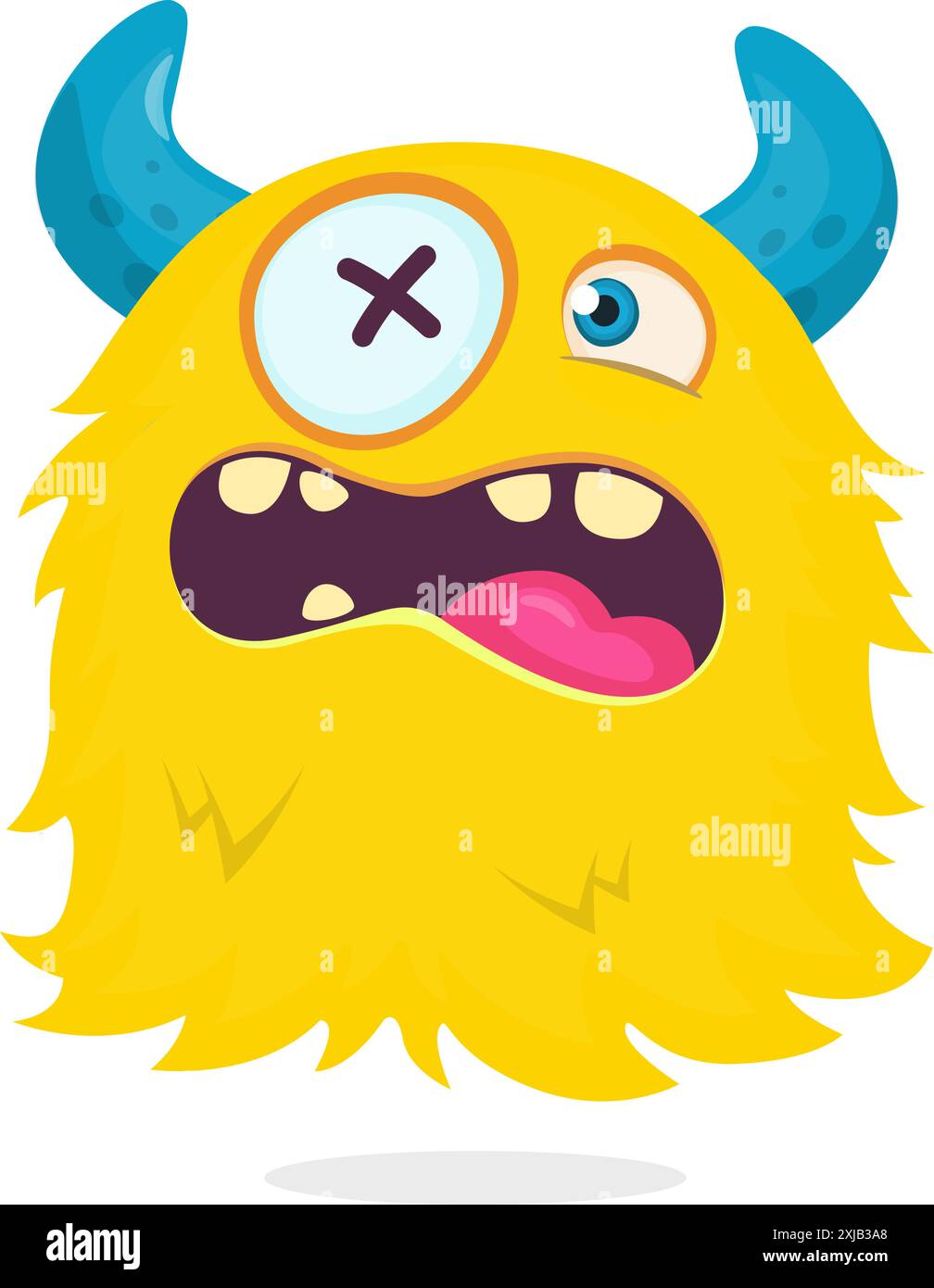 Funny cartoon flying monster isolated on white Stock Vector Image & Art ...