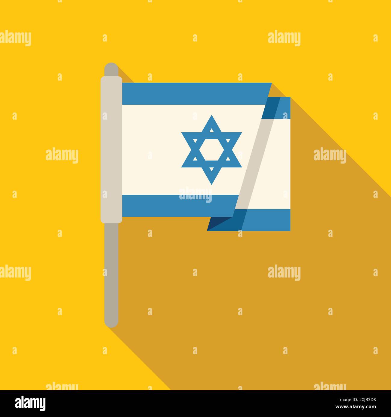 The national flag of israel with the star of david is blowing in the ...