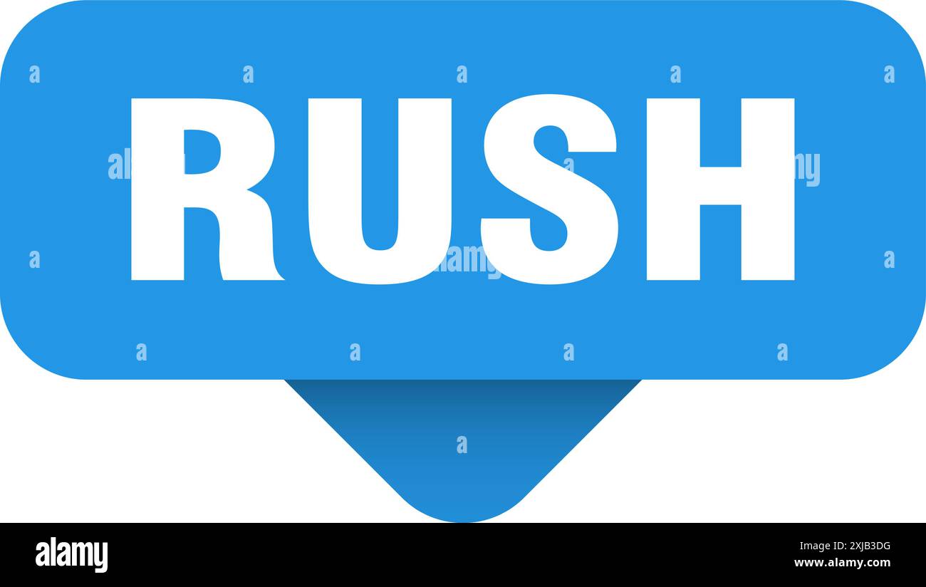 rush sticker. rush sign on transparent background. rectangular button ...