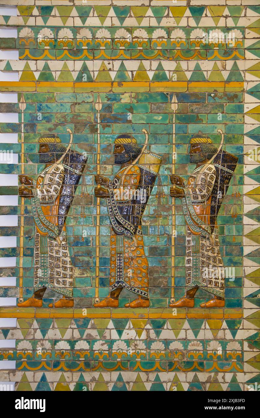 Gazed brick panels of royal bodyguards. Persian Achaemenid King Darius ...