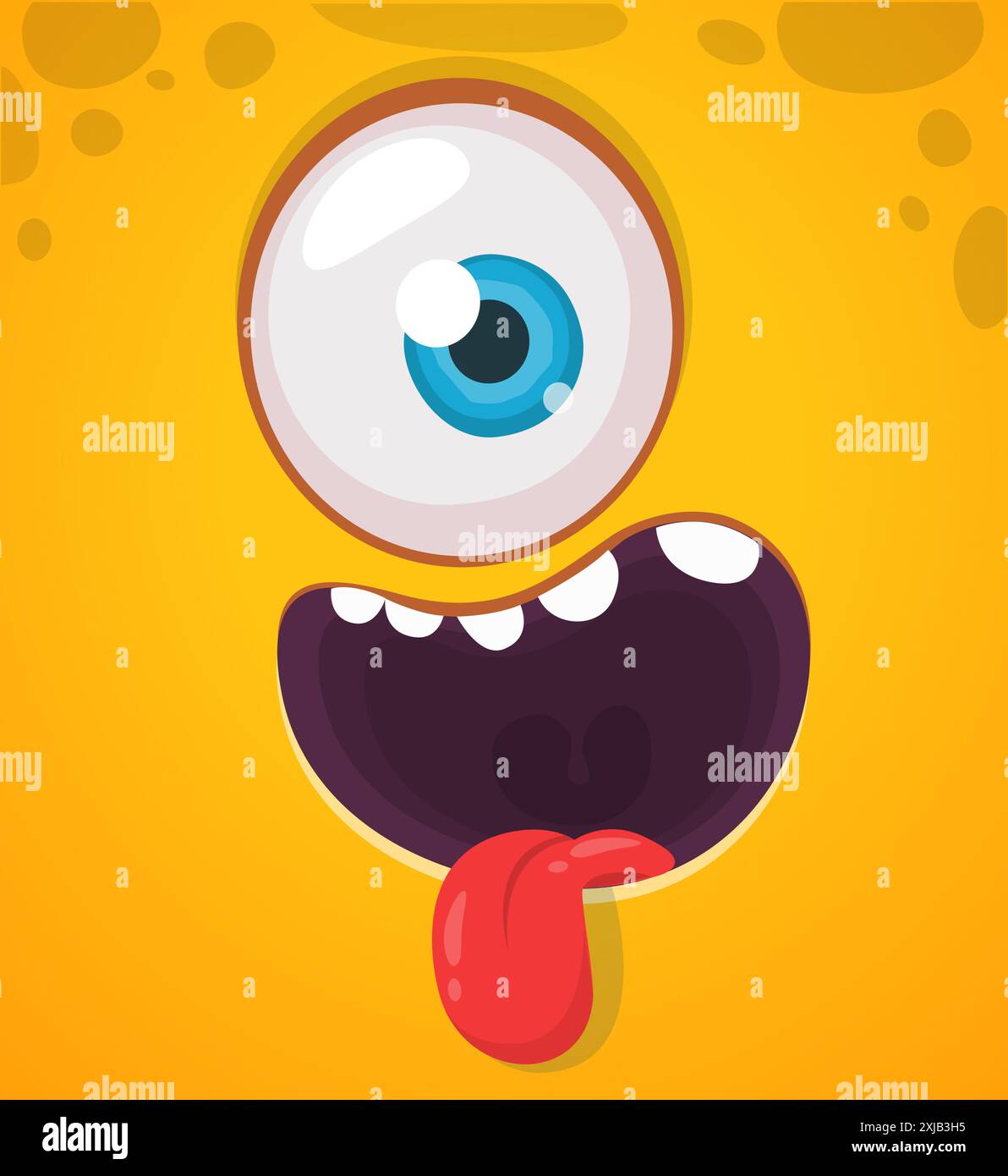Cartoon monster face. Vector Halloween monster illustration Stock ...
