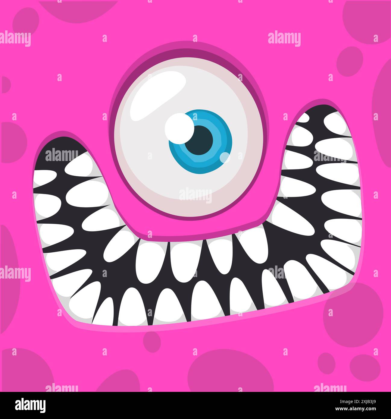Cartoon monster face. Vector Halloween monster illustration Stock ...