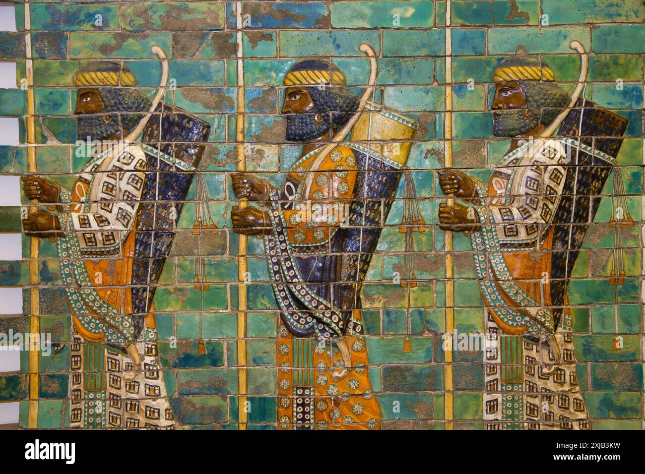 Gazed brick panels of royal bodyguards. Persian Achaemenid King Darius ...