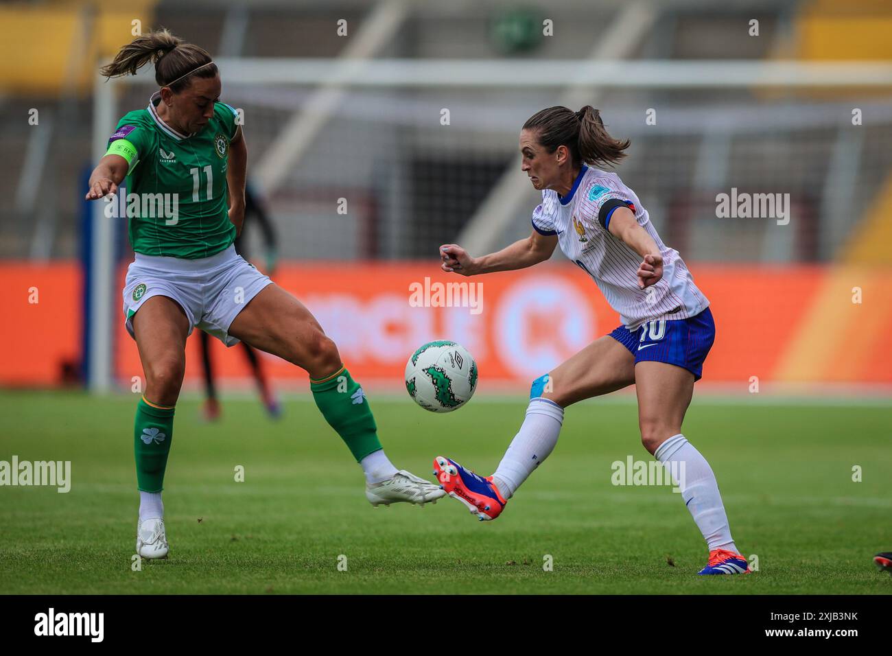 July 16th, 2024, Denise O'Sullivan of Ireland tries to dribble Katie ...