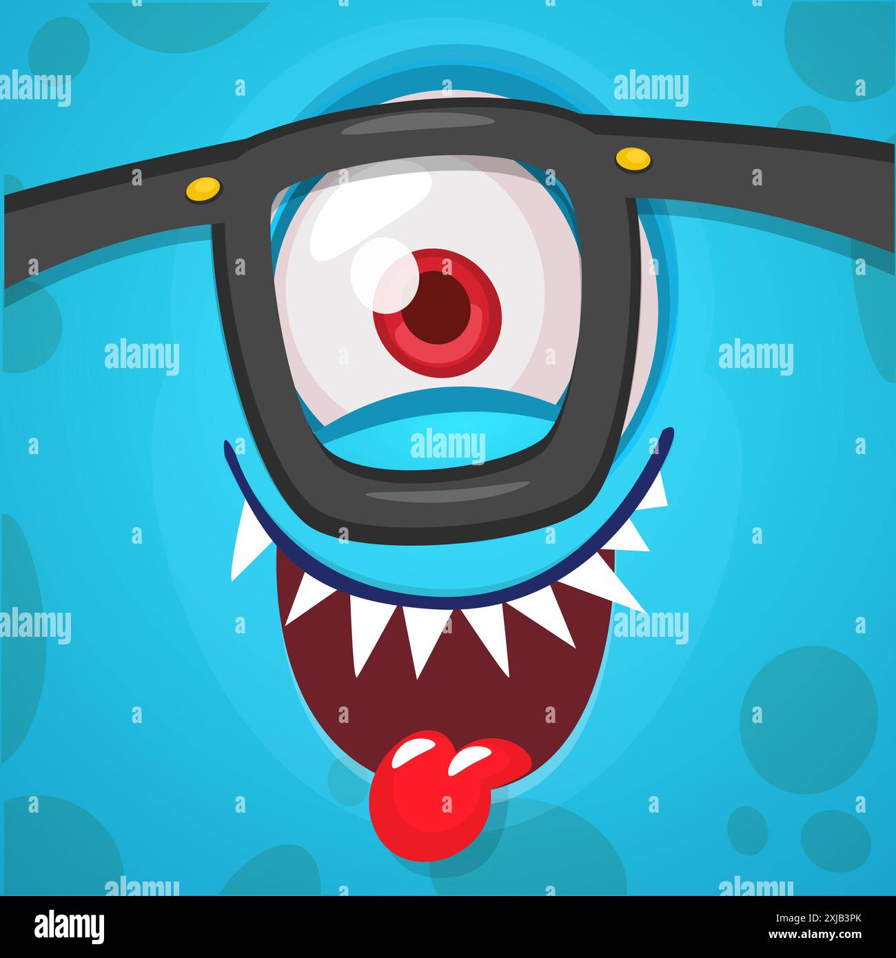 Cartoon monster face. Vector Halloween monster illustration Stock ...