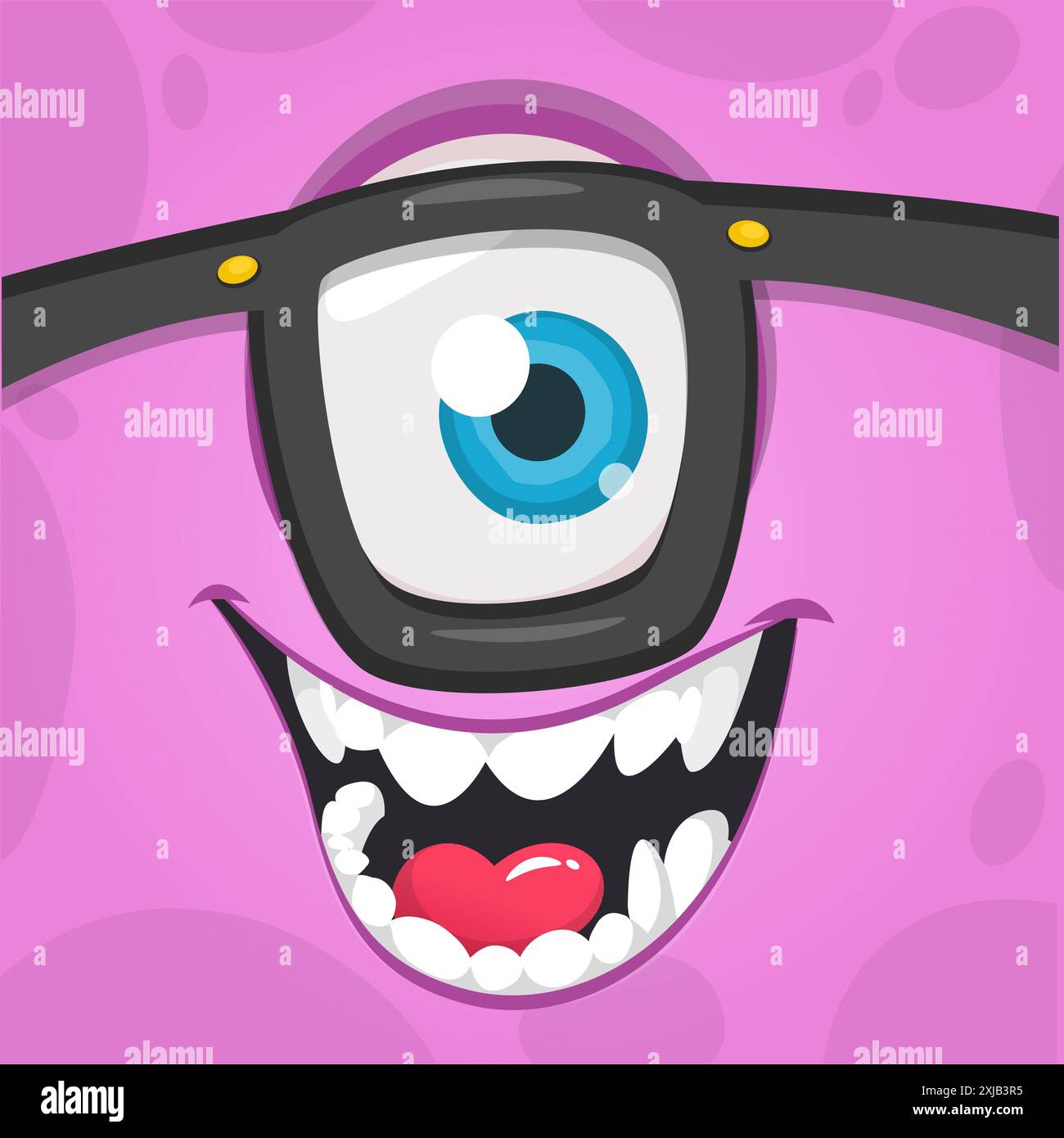 Cartoon monster face. Vector Halloween monster illustration Stock ...