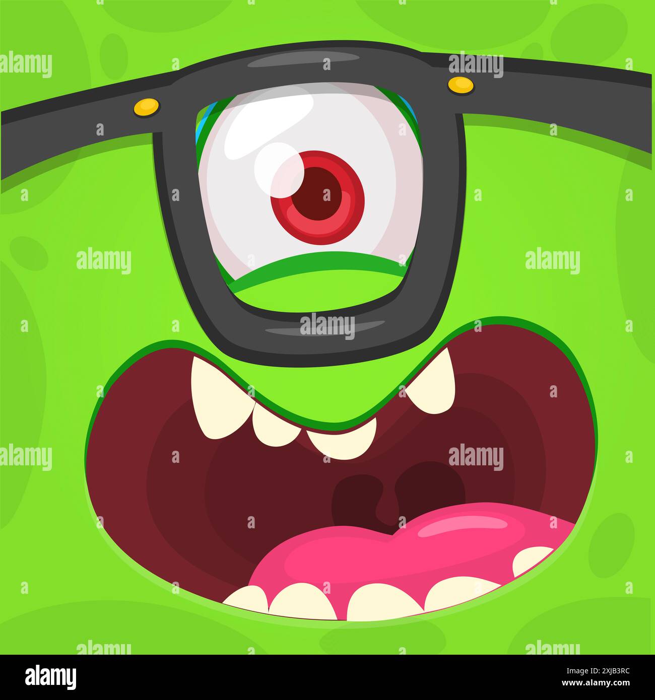 Cartoon monster face. Vector Halloween monster illustration Stock ...