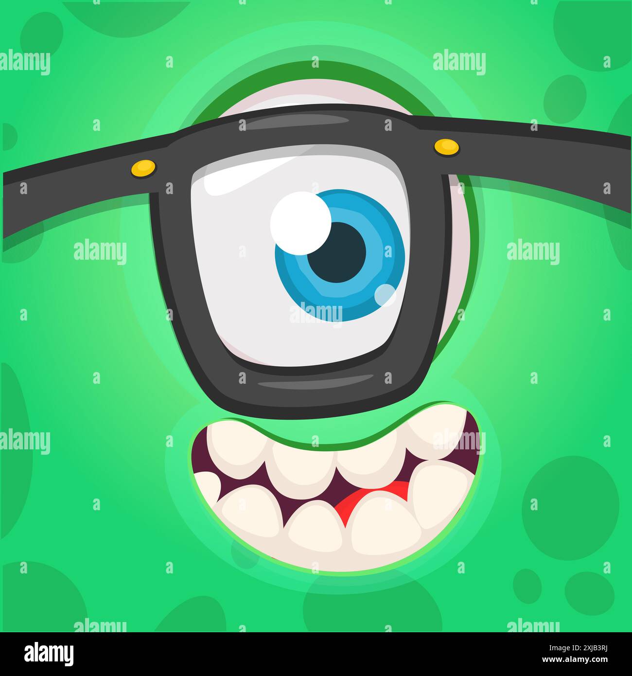Cartoon monster face. Vector Halloween monster illustration Stock ...
