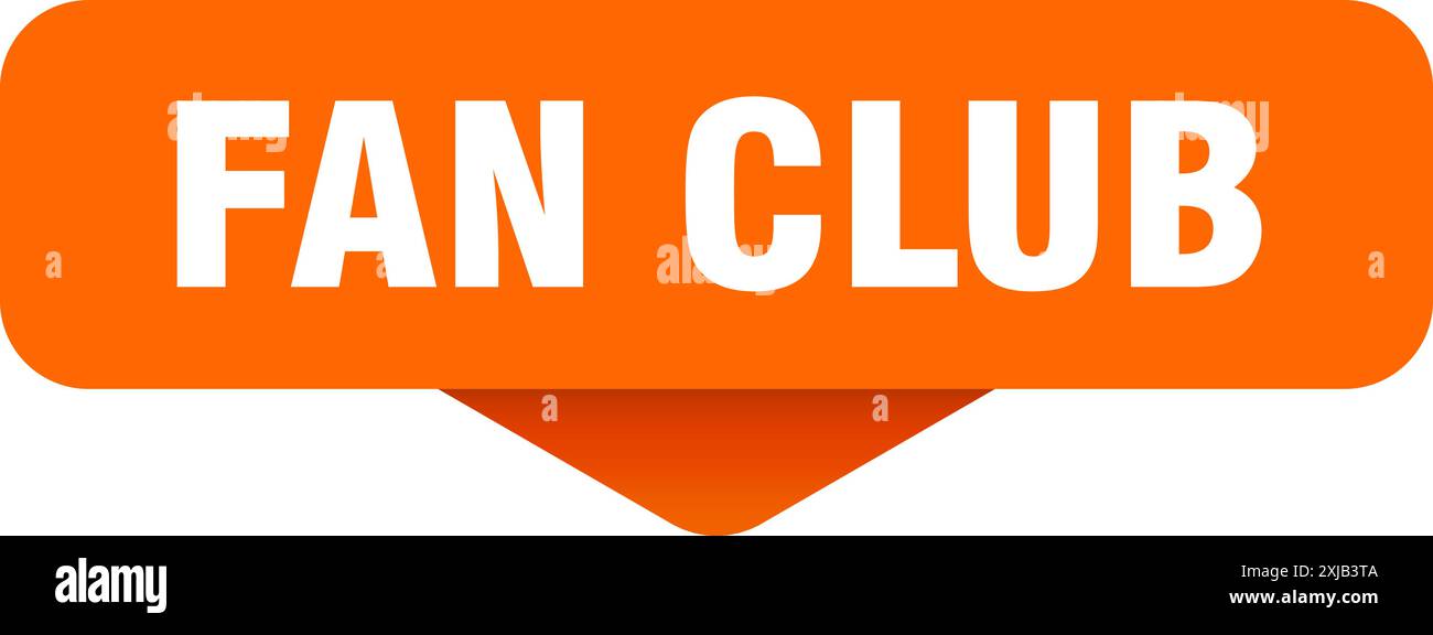 fan club sticker. fan club sign on transparent background. rectangular ...